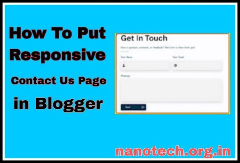 How To Put Latest Responsive Contact Us Page In Blogger? - Nano Tech